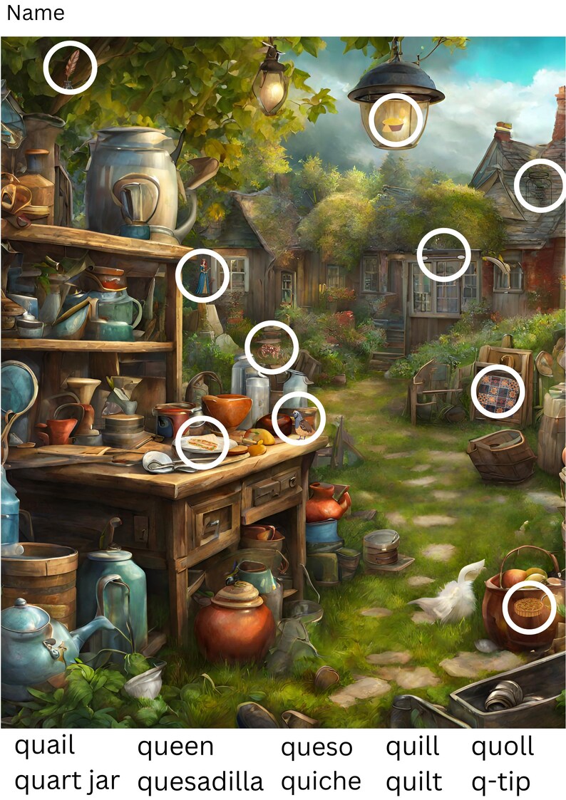 Letter Q Hidden Object Game: Printable Kids Activity (digital Download ...