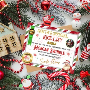 EDITABLE Official Nice List Award From Santa for Kids Christmas Santa ...