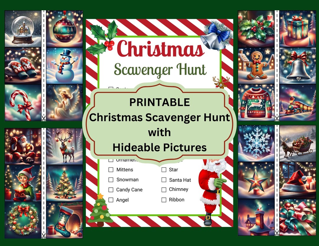 PRINTABLE Christmas Scavenger Hunt Game for Kid Christmas Game for ...