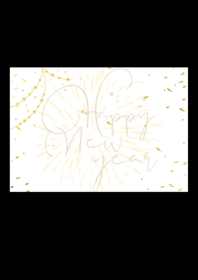 Printable Happy New Year Stationary Bundle Set Digital Template Holiday ...