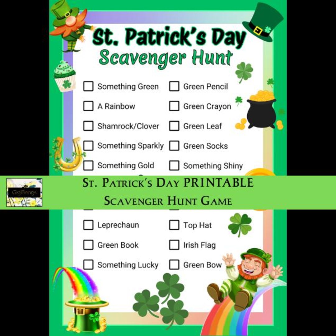 St. Patrick's Day Scavenger Hunt | Printable Classroom Game (digital ...