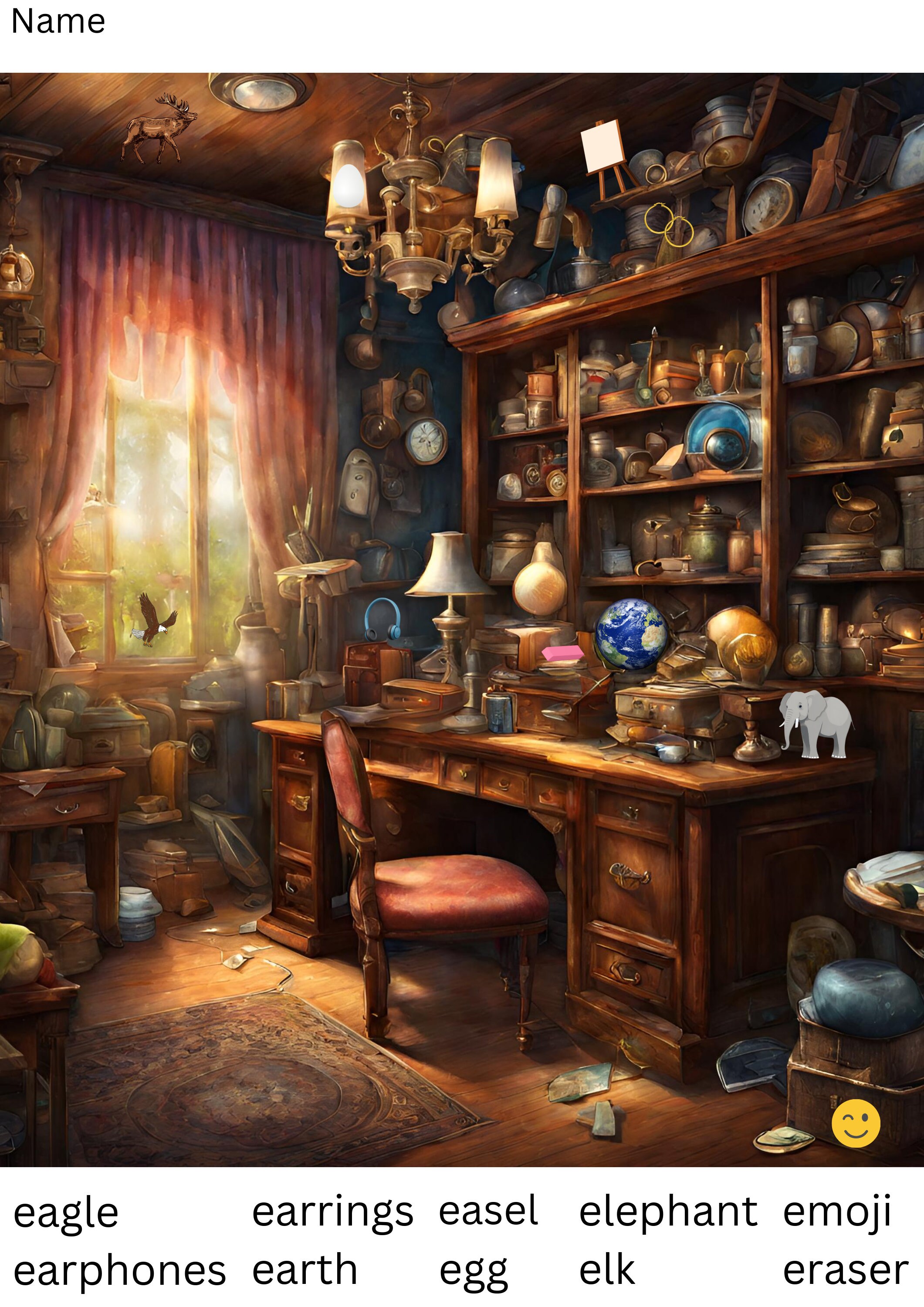 Hidden Object Game Letter E Digital Game Classroom Game Elementary ...