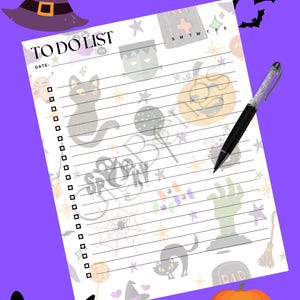 Halloweento Do List Daily Planner Sheet Instant Print to Do List ...