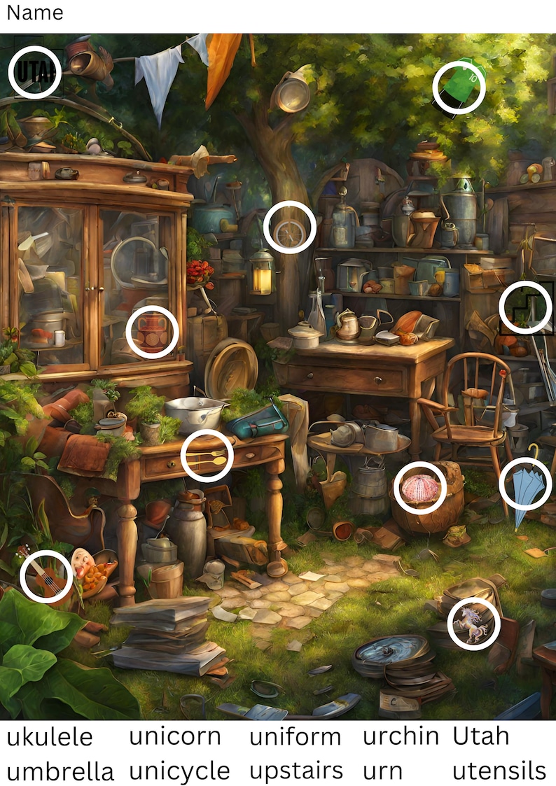 Hidden Object Game Letter U Digital Game Classroom Game Elementary ...