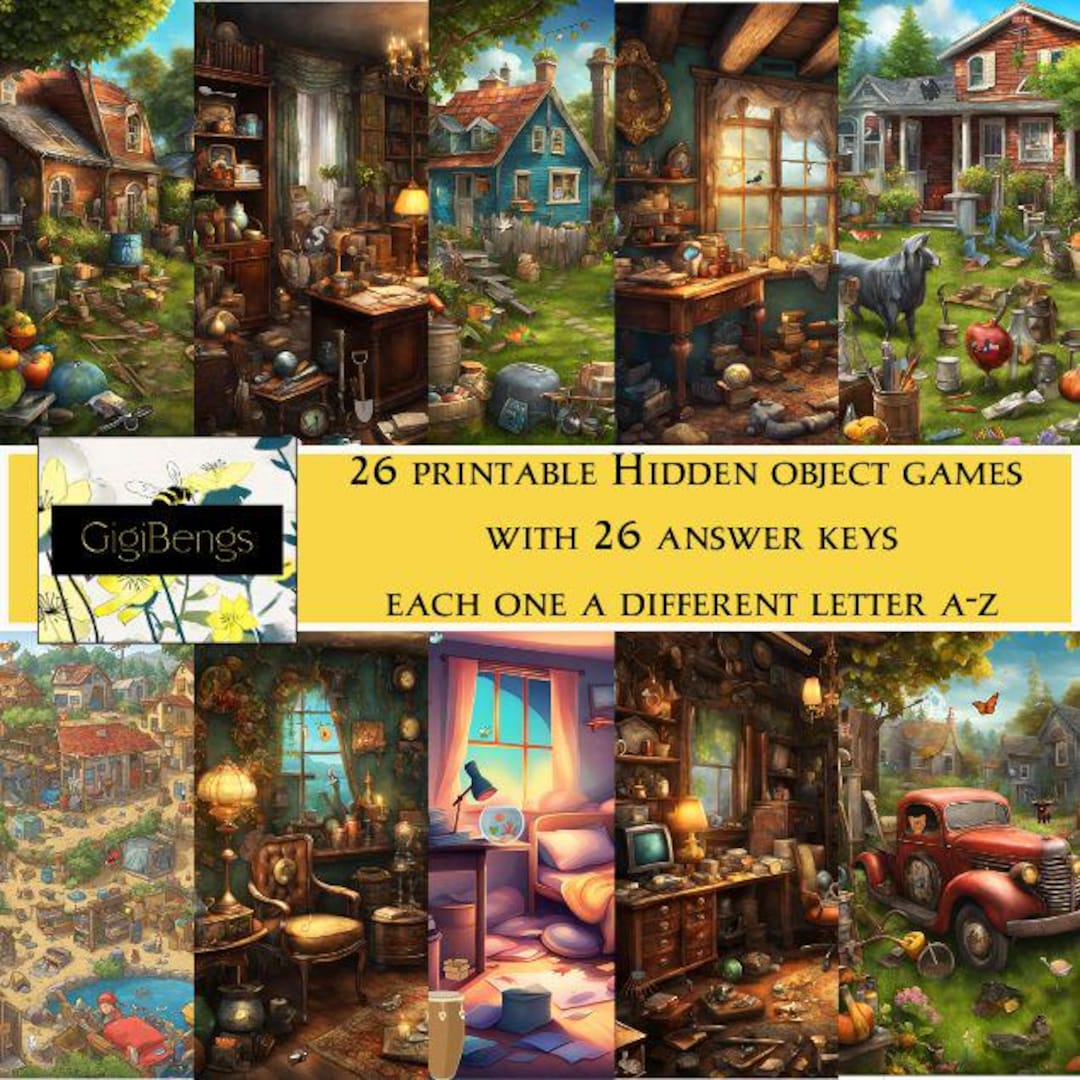 Printable Hidden Object Games: Alphabet A-Z Activity Bundle for Kids - Etsy
