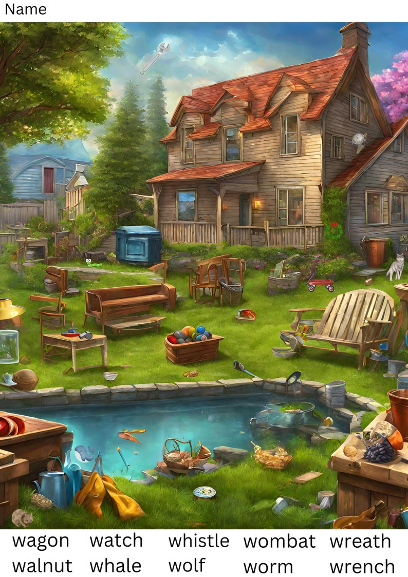 Hidden Object Game Letter W Digital Game Classroom Game Elementary ...