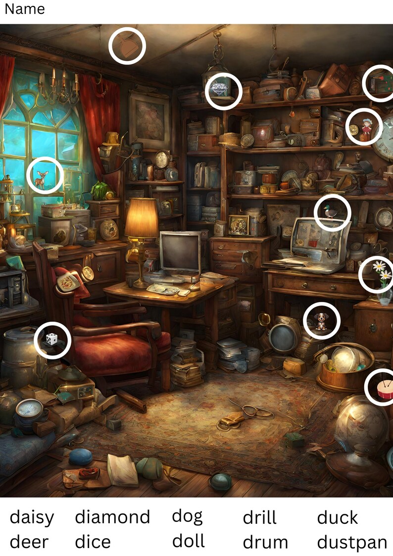 Hidden Object Game: Letter D Alphabet Practice (digital Download) - Etsy