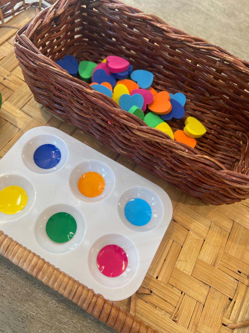 Heart Color Sort With Dice- 4 Ways to Play & Learn - Etsy