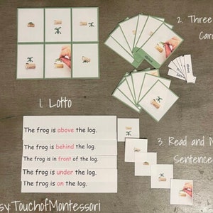 Montessori - Preposition - Frog and Log - Etsy