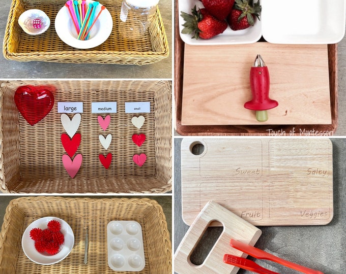 Montessori Valentine Day Themed With 5 Activities - Etsy