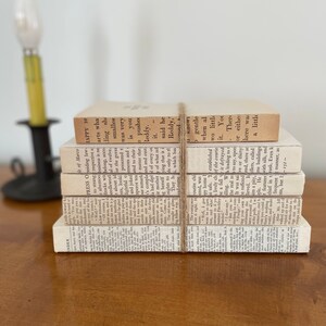 Tan and Ivory Books, Neutral Rustic Decorative Farmhouse Book Stacks ...