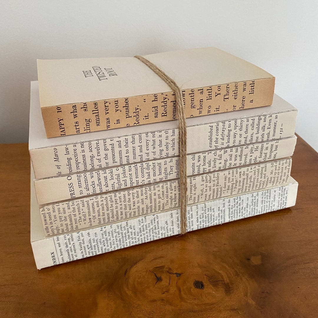 Tan and Ivory Books, Neutral Rustic Decorative Farmhouse Book Stacks - Etsy