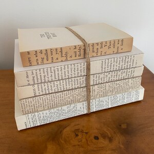 Tan and Ivory Books, Neutral Rustic Decorative Farmhouse Book Stacks ...
