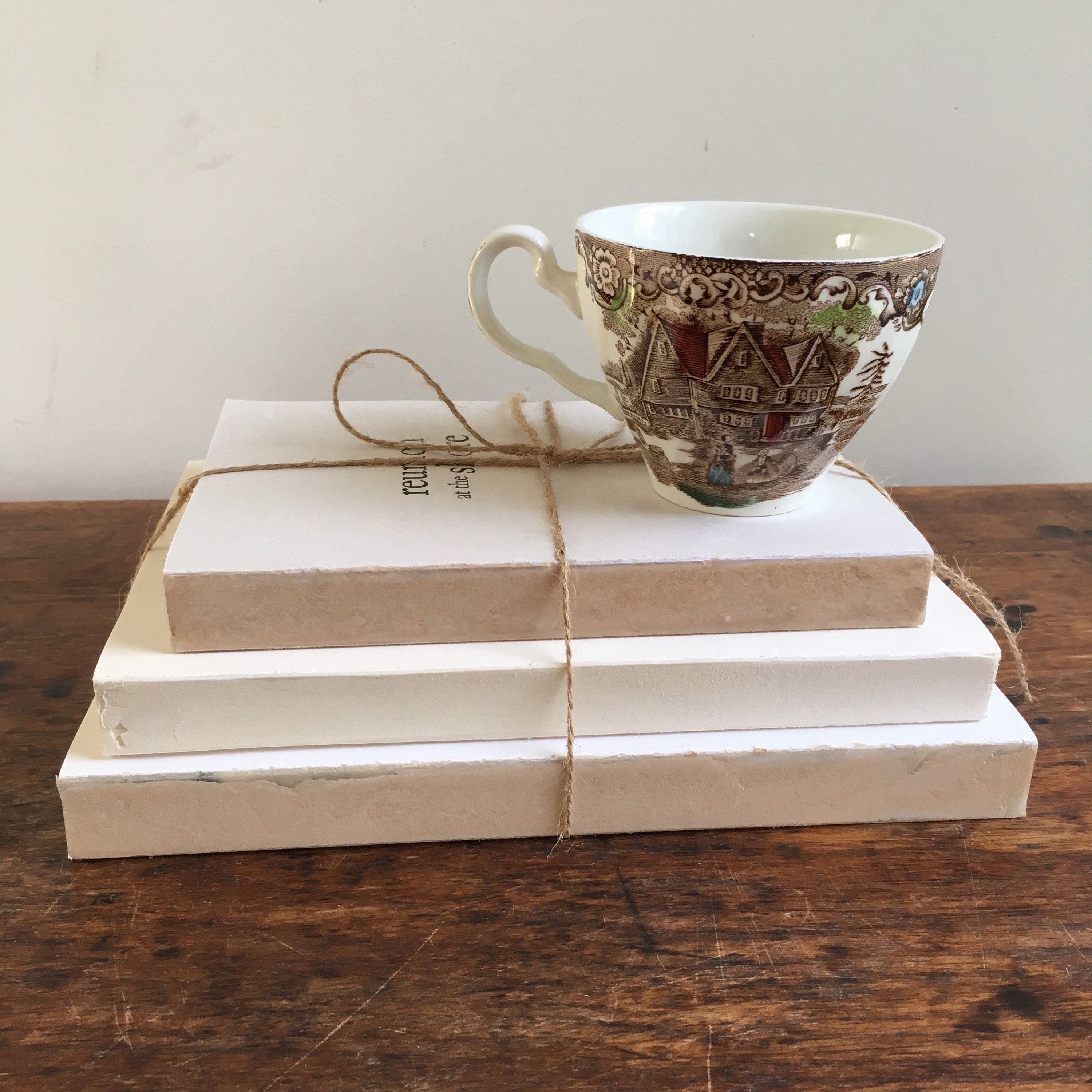 Beige and Cream Farmhouse Book Stack Decorative Books Book | Etsy