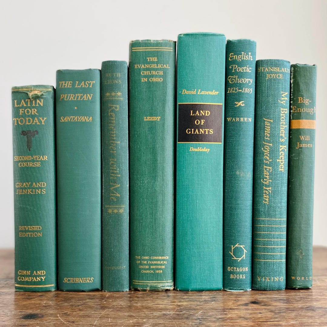Rustic Tattered Green Book Stack - Etsy
