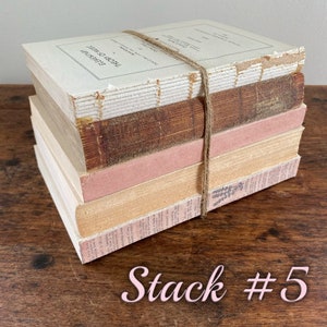 Rustic Decorative Book Set in Dusty Rose and Beige - Etsy