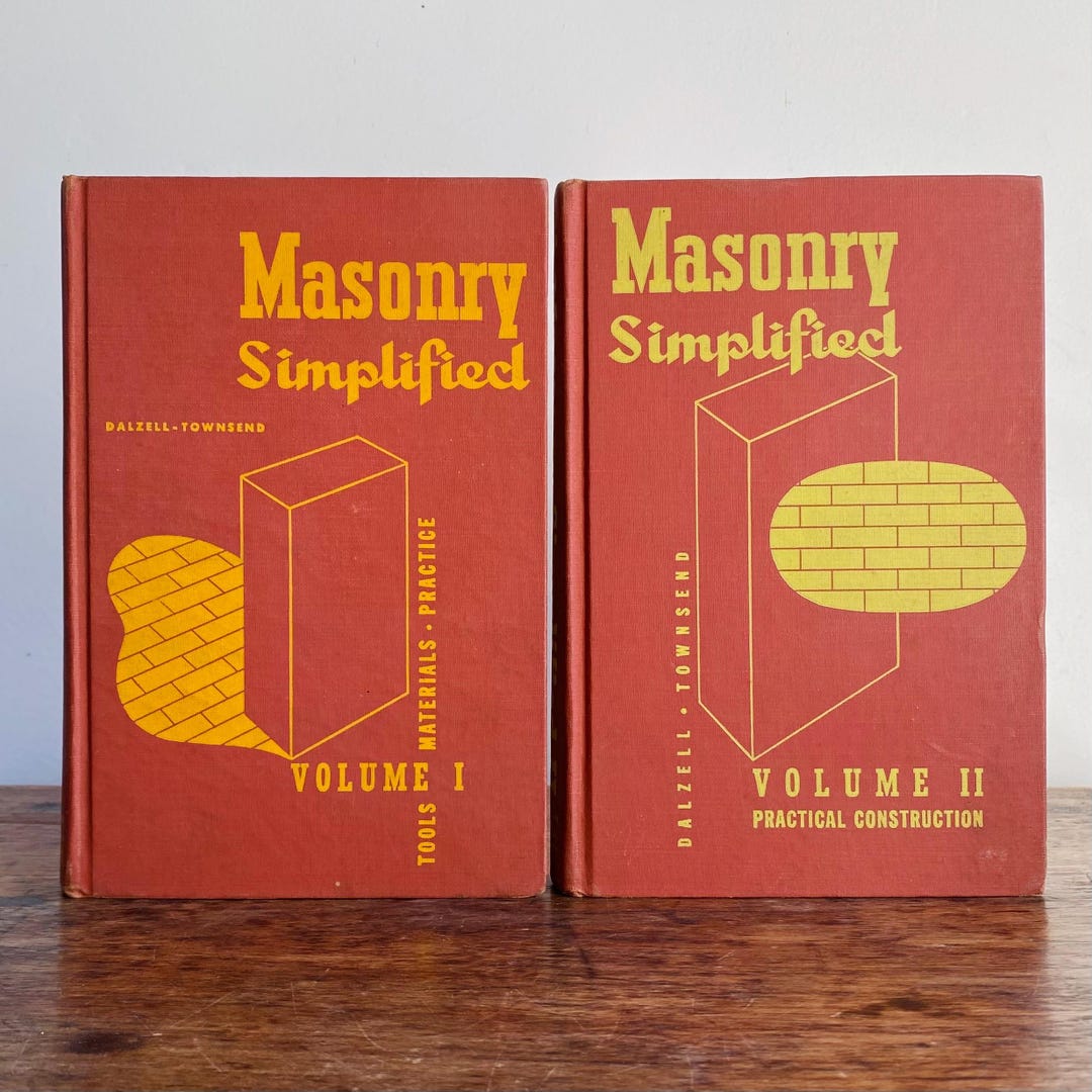 Masonry Simplified 2 Volume Book Set, Tools Materials Practice and ...