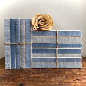 Dusty Blue Book Stack, Inspired by Faded Jeans, Mixed Denim Colors, Indigo Blue Books, Home ...