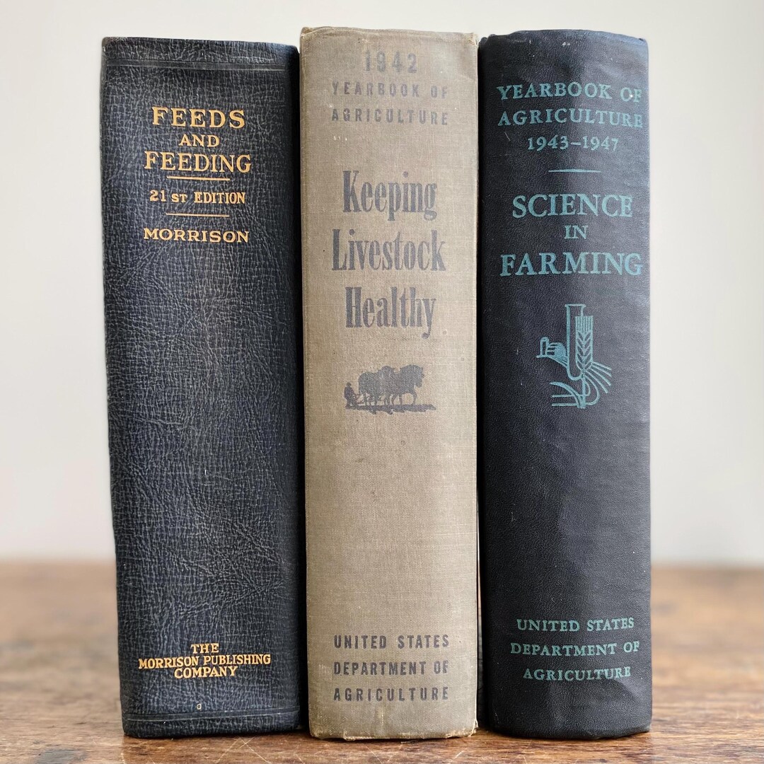 Farming Book Stack, Farmhouse Decor, 1940’s Agriculture Books - Etsy