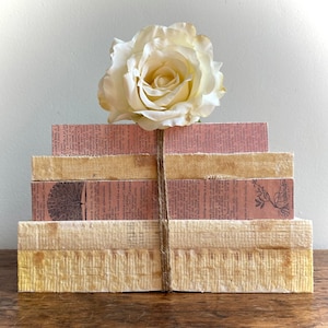 Rustic Decorative Book Set in Dusty Rose and Beige - Etsy