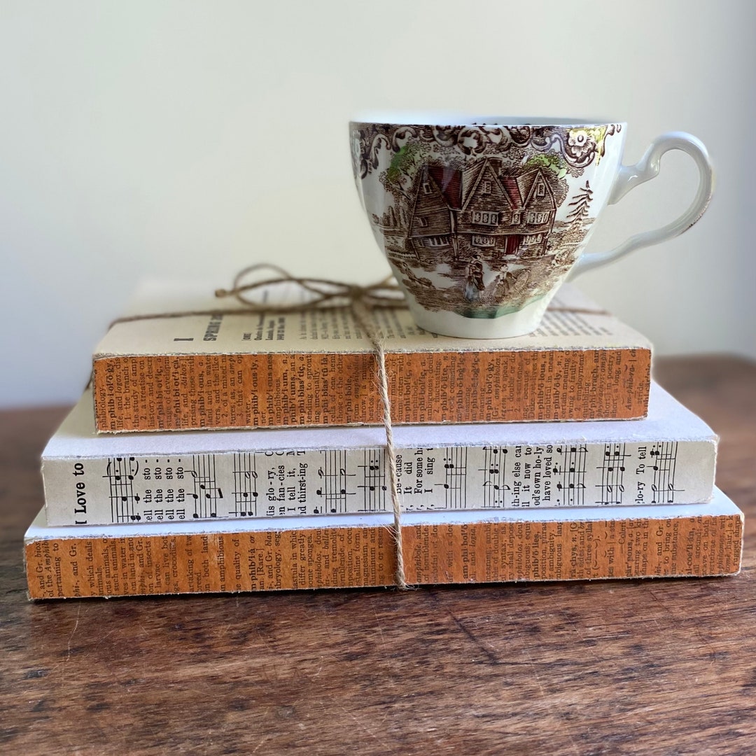 Burnt Orange Book Stack, Vintage Look Stacked Books - Etsy