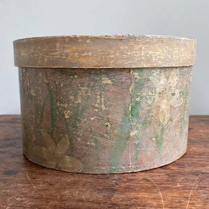 Paper Mache Box, Painted Band Box, Distressed Decor, Farmhouse Storage ...