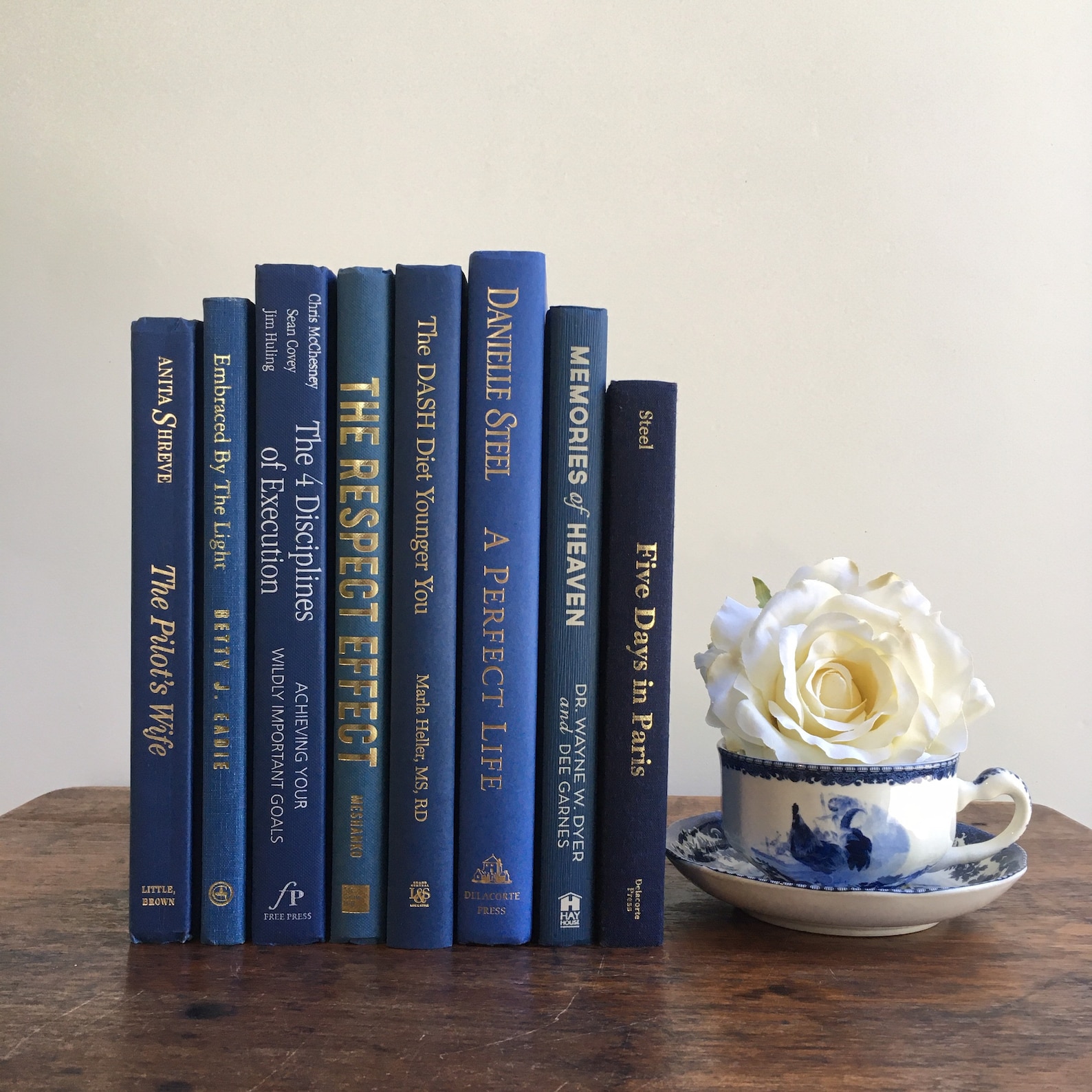 Blue Decorative Book Set Book Bundle Blue Decor Shelf - Etsy