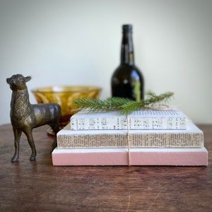 Pink and Tan Book Stack, Blush and Beige Books, Home Decor - Etsy