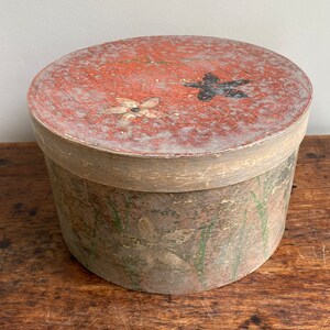 Paper Mache Box, Painted Band Box, Distressed Decor, Farmhouse Storage ...