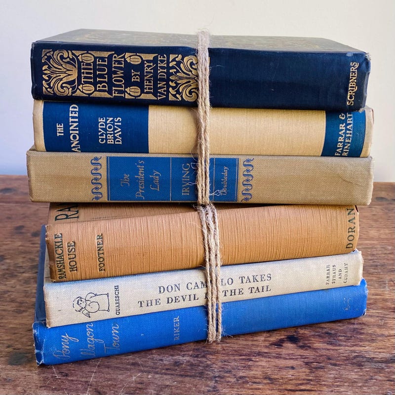 Vintage Book Stack - Etsy