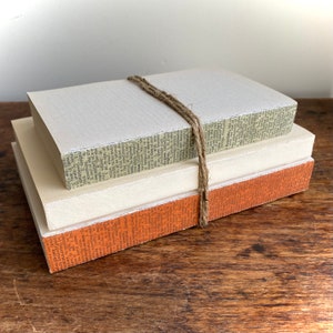 Olive Green and Burnt Orange Book Stack, Stacked Books, Fall Decor ...