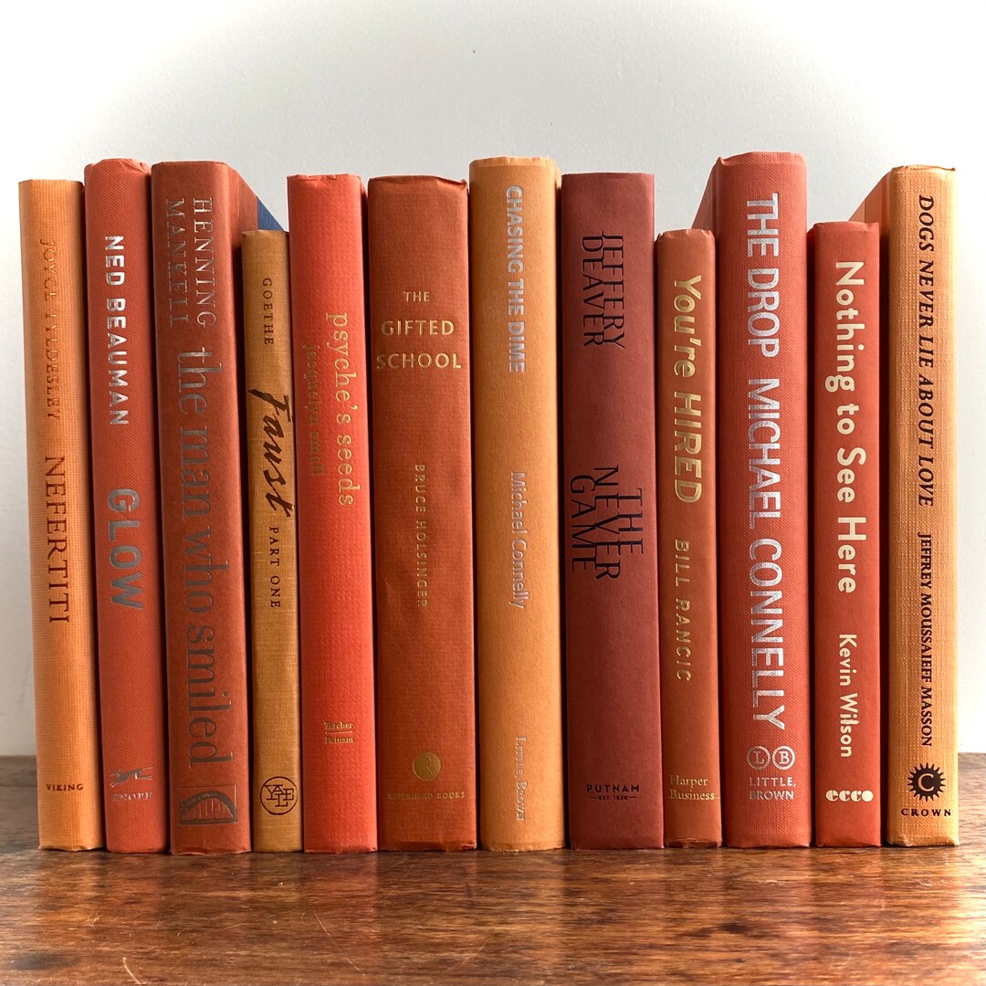 Orange Decorative Books Set, Mixed Shades of Orange - Etsy