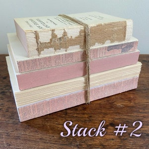 Rustic Decorative Book Set in Dusty Rose and Beige - Etsy