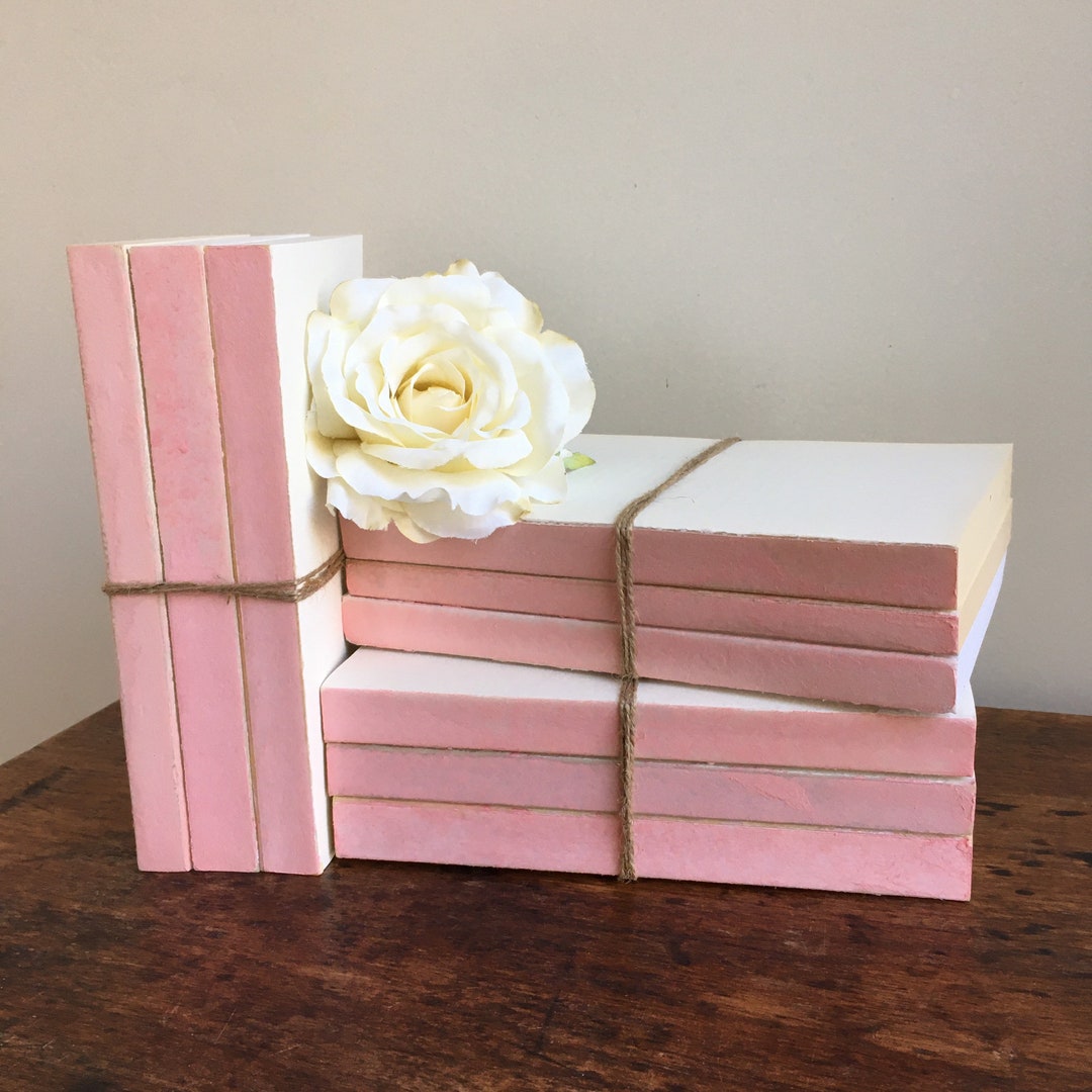 Pink Shabby Chic Decorative Book Set - Etsy