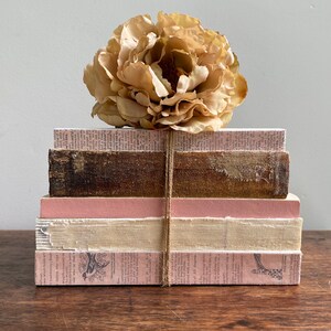 Rustic Decorative Book Set in Dusty Rose and Beige - Etsy