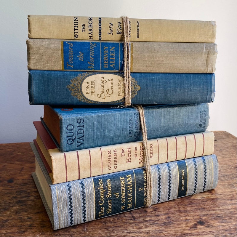 Vintage Book Stack - Etsy