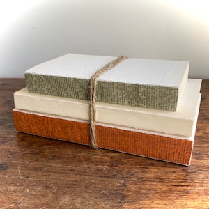 Olive Green and Burnt Orange Book Stack, Stacked Books, Fall Decor ...