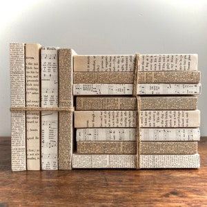 Rustic Decorative Book Set in Shades of Aged Book Pages, Beige Tan ...