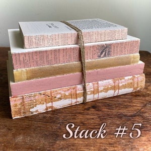 Rustic Decorative Book Set in Dusty Rose and Beige - Etsy