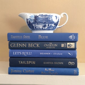 Blue Decorative Book Set, Book Bundle, Blue Decor, Shelf Decor, Books ...