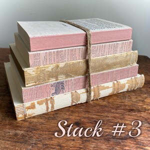 Rustic Decorative Book Set in Dusty Rose and Beige - Etsy