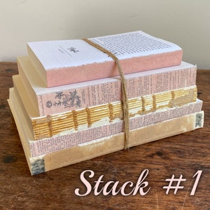 Rustic Decorative Book Set in Dusty Rose and Beige - Etsy