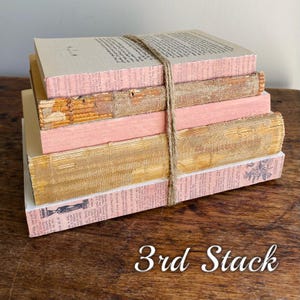 Rustic Decorative Book Set in Dusty Rose and Beige - Etsy