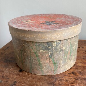 Paper Mache Box, Painted Band Box, Distressed Decor, Farmhouse Storage ...
