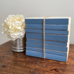 Dusty Blue Book Stack: Rustic Farmhouse Decor, Wedding Centerpiece - Etsy
