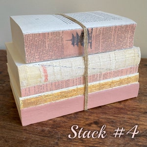 Rustic Decorative Book Set in Dusty Rose and Beige - Etsy