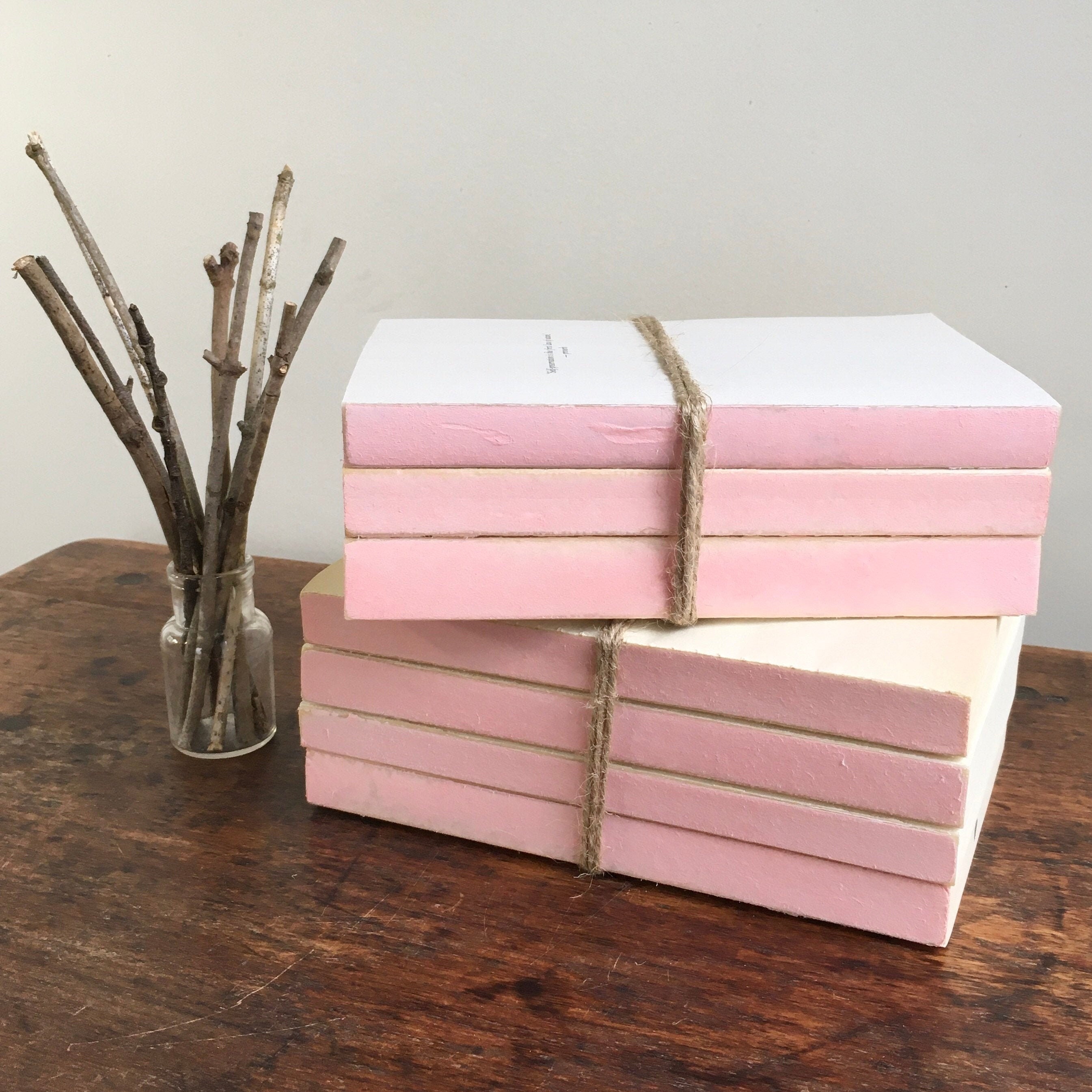 Pink Shabby Chic Decorative Book Set - Etsy