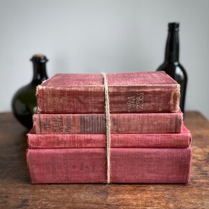 Rustic Red Vintage Book Stack - Etsy