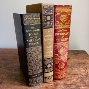 Vintage Decorative Book Stack, Book Bundle, Home Decor Books, Patterned ...