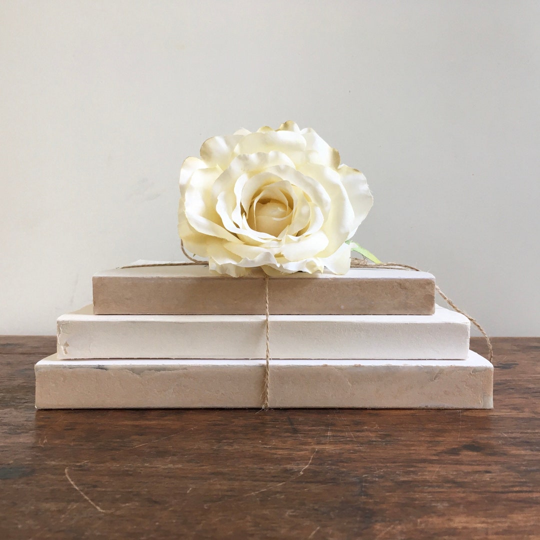 Beige and Cream Farmhouse Book Stack Decorative Books Book - Etsy
